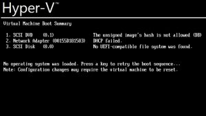 Hyper-VでISOファイルからインストールする場合のエラー（The unsigned image’s hash is not allowed） – マゴトログ シュミニイキル