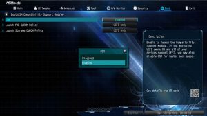 ASRockマザーボードのセキュアブートを有効化する際に[Disable the CSM in Setup…]が表示される場合の対処法 ...